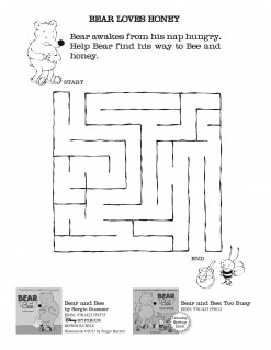 Bear and Bee activity sheets! – Sergio Ruzzier